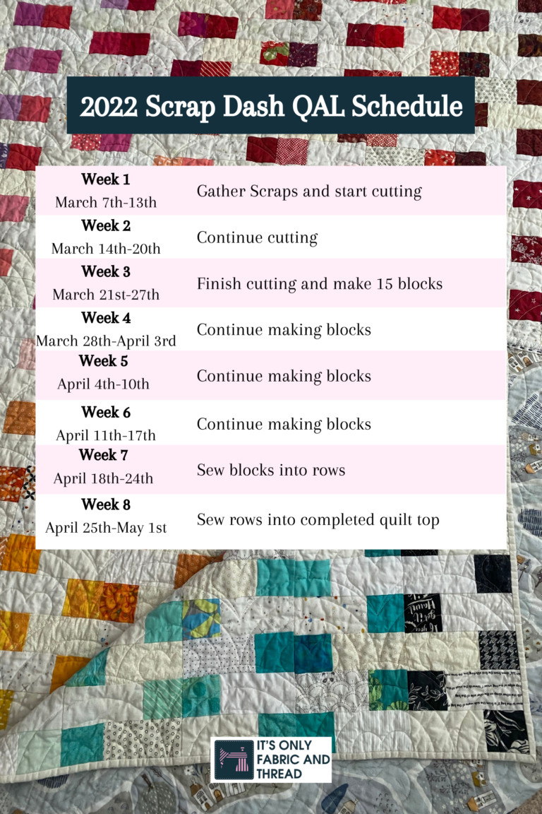 COMING SOON: Scrap Dash QAL - It's Only Fabric And Thread