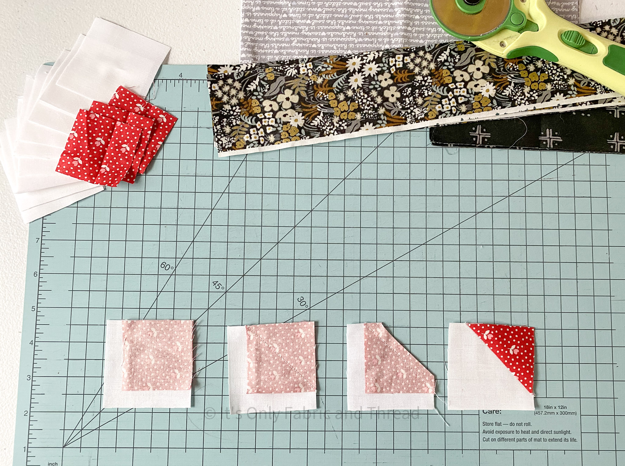 Modern Alabama Quilt Block Tutorial - It's Only Fabric And Thread