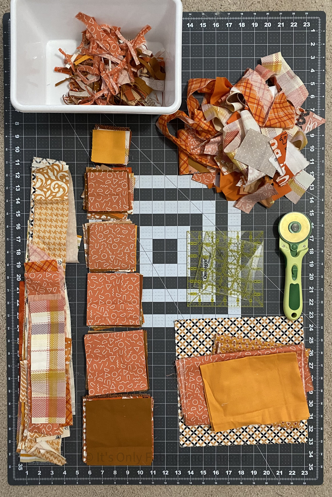 Sorting Techniques for Quilting Scraps - It's Only Fabric And Thread